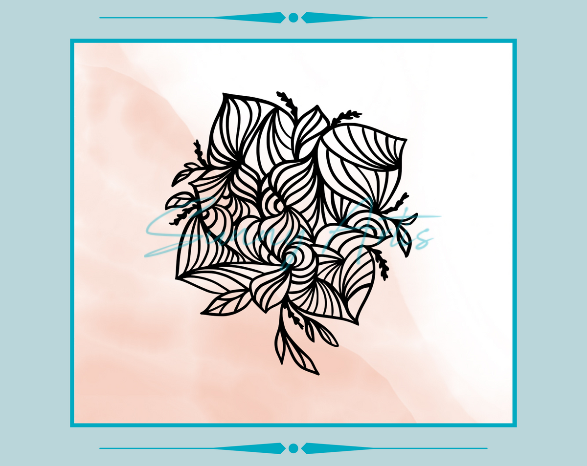Plotterdatei SVG - Gemusterte Blume – Sunny Artis
