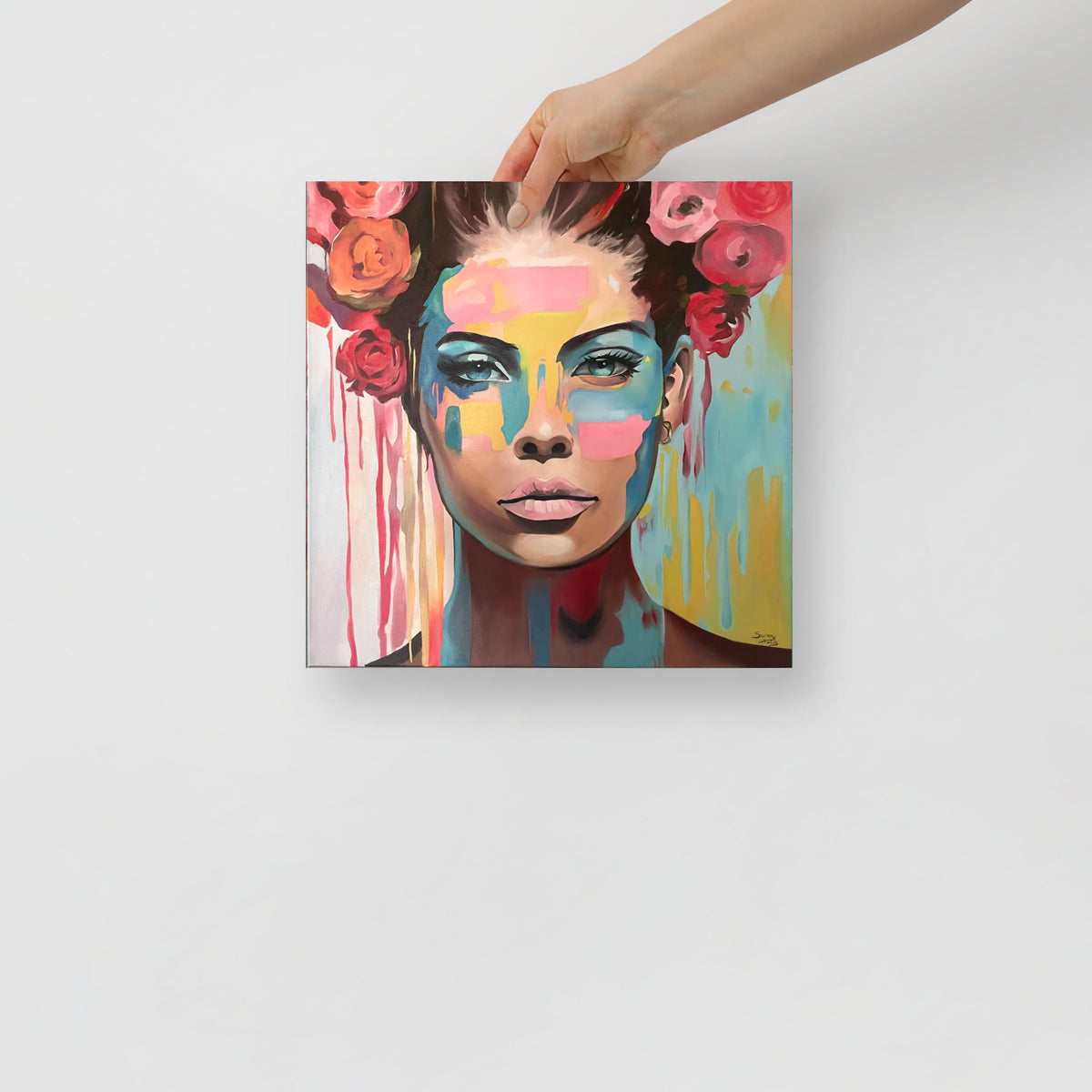 Poster Frau mit Rosen – Kunstdruck in Museumsqualität von Sunny Artis